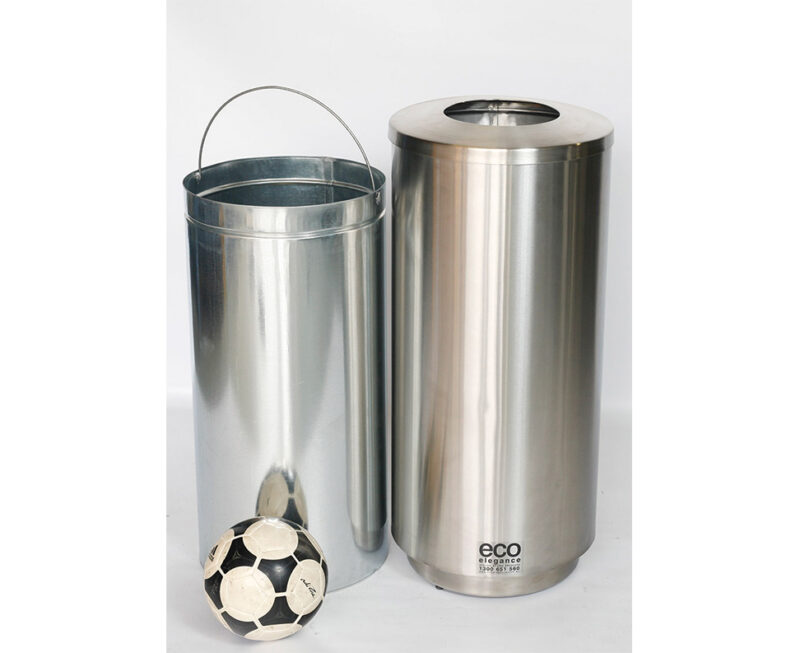 Open Top Rubbish Bin | 70 Litre Stainless Steel Waste Bin | Eco Elegance
