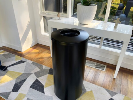 Black Stainless Steel Bin | 70L Open Top Waste Bin | Eco Elegance